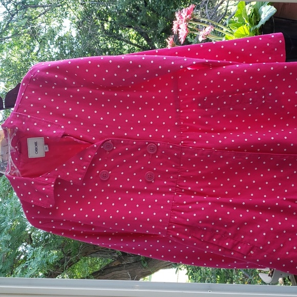 Cherokee | Jackets & Coats | Cherokee Pink White Polka Dot Double ...